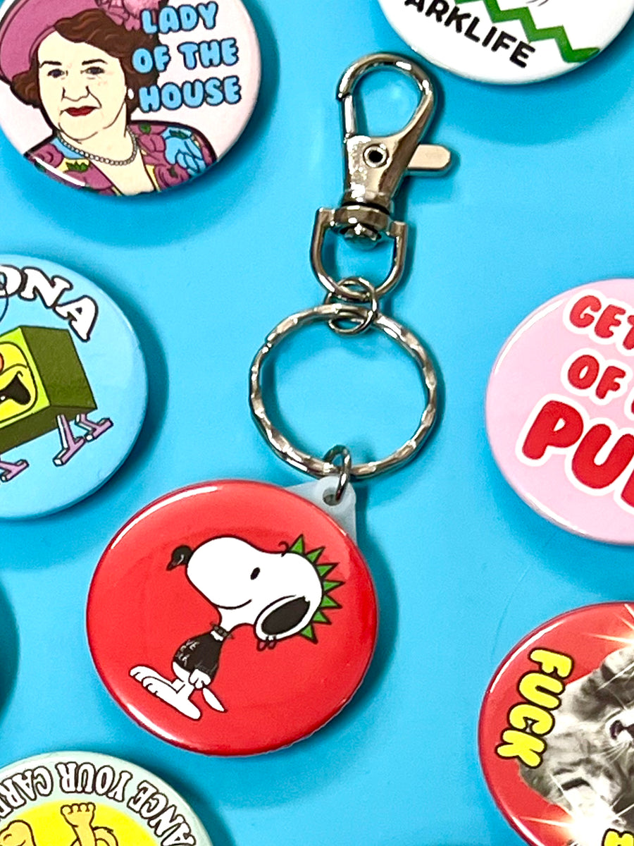 Punk Rock Beagle Keyring – Bite Your Granny