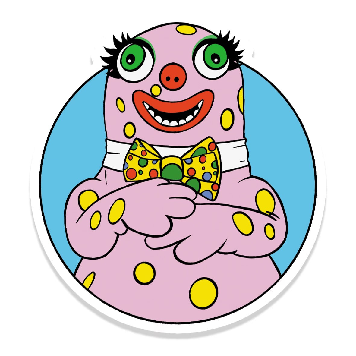 Mr Blobby Inspired Vinyl Sticker – Bite Your Granny