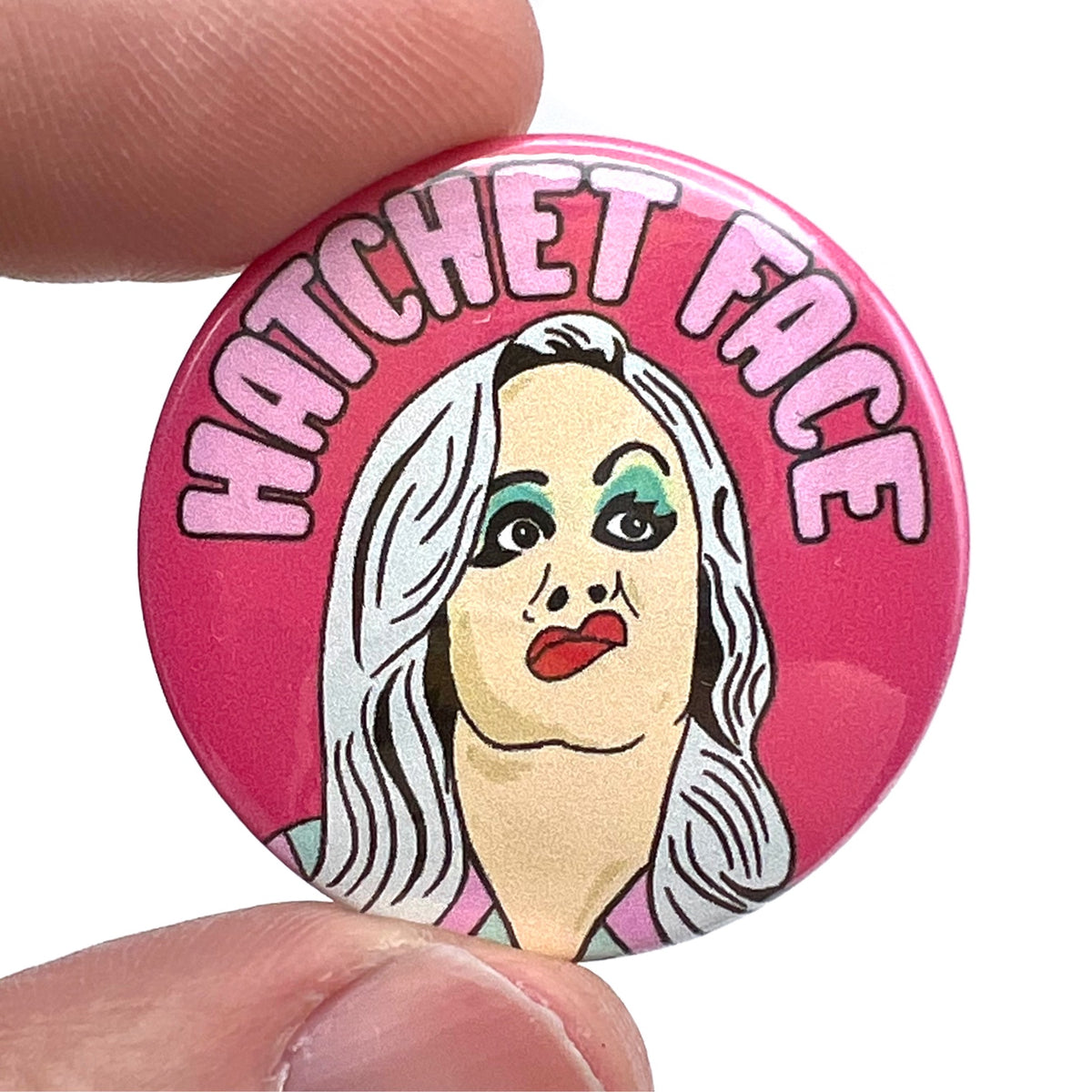 Hatchet Face Cry Baby Inspired Button Pin Badge – Bite Your Granny