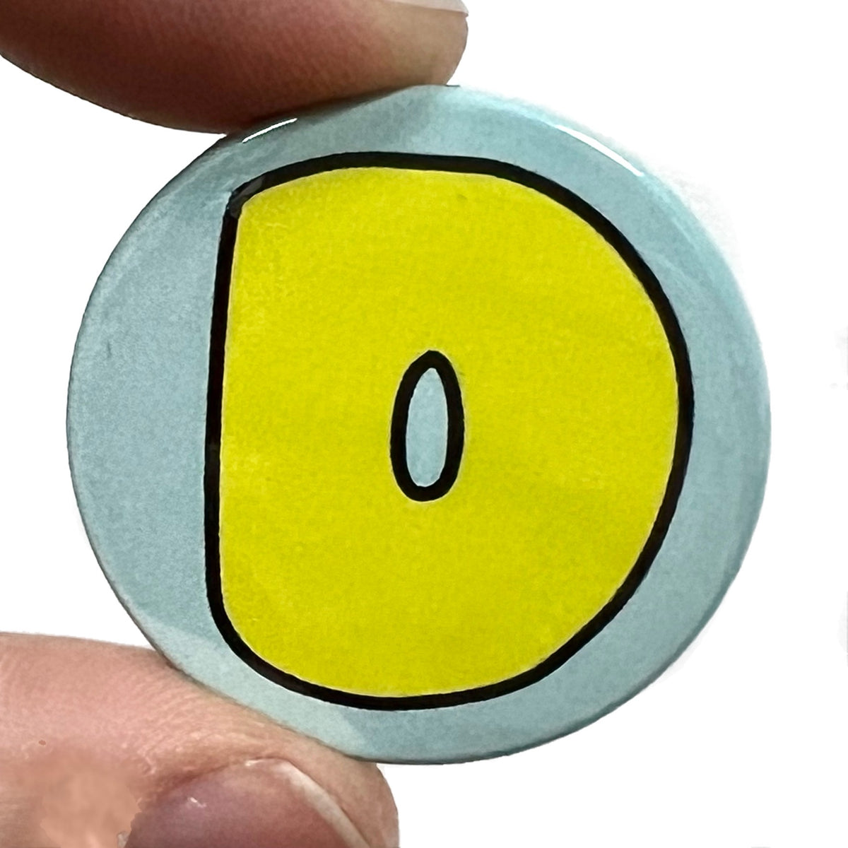 Letter D Button Pin Badge – Bite Your Granny