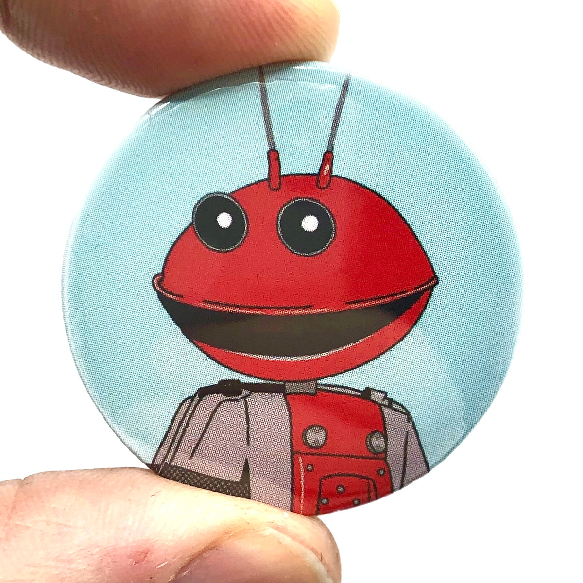 Mash Get Smash Inspired Alien Button Pin Badge – Bite Your Granny