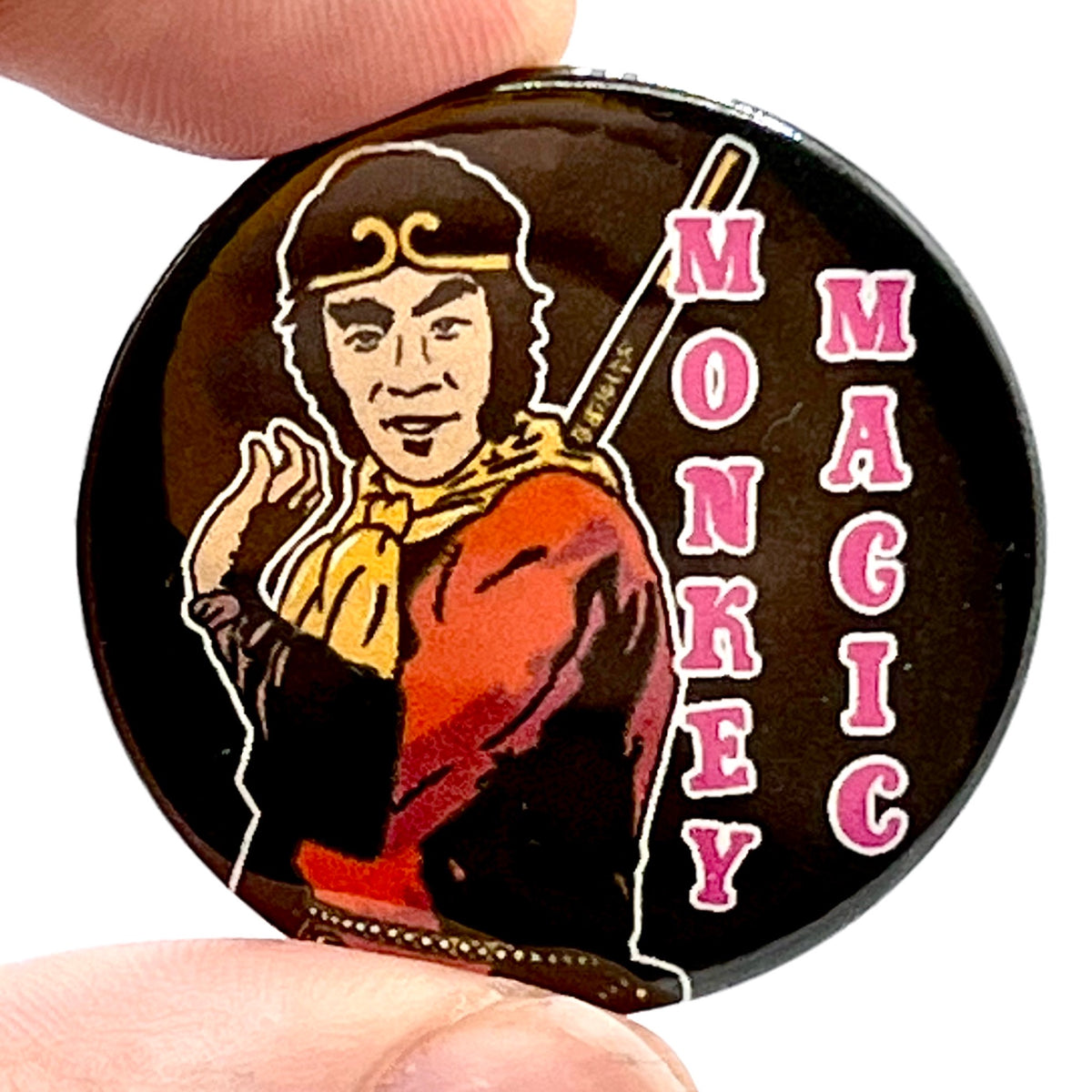 Monkey Magic Pin Badge – Bite Your Granny
